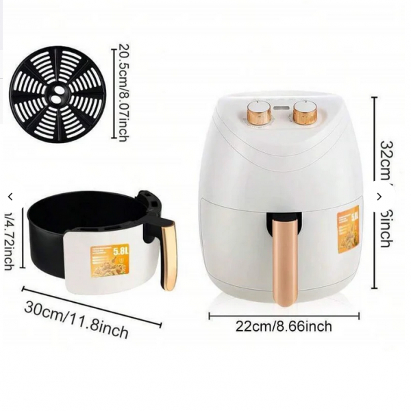 Friteuza electrica Air Fryer negru 1500W 5.8L RAF 5232W PSN Preturi Ieftine