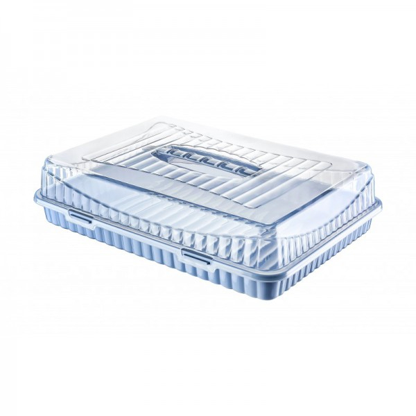 Platou Prajituri cu Capac Plastic Colorat 31x43x10.5cm Tuffex TP378 JU ...