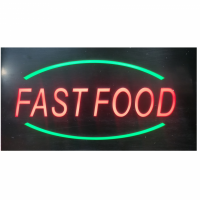 Reclama Luminoasa Panou tip Neon LED Fast-Food 50x25cm KNH Preturi Ieftine
